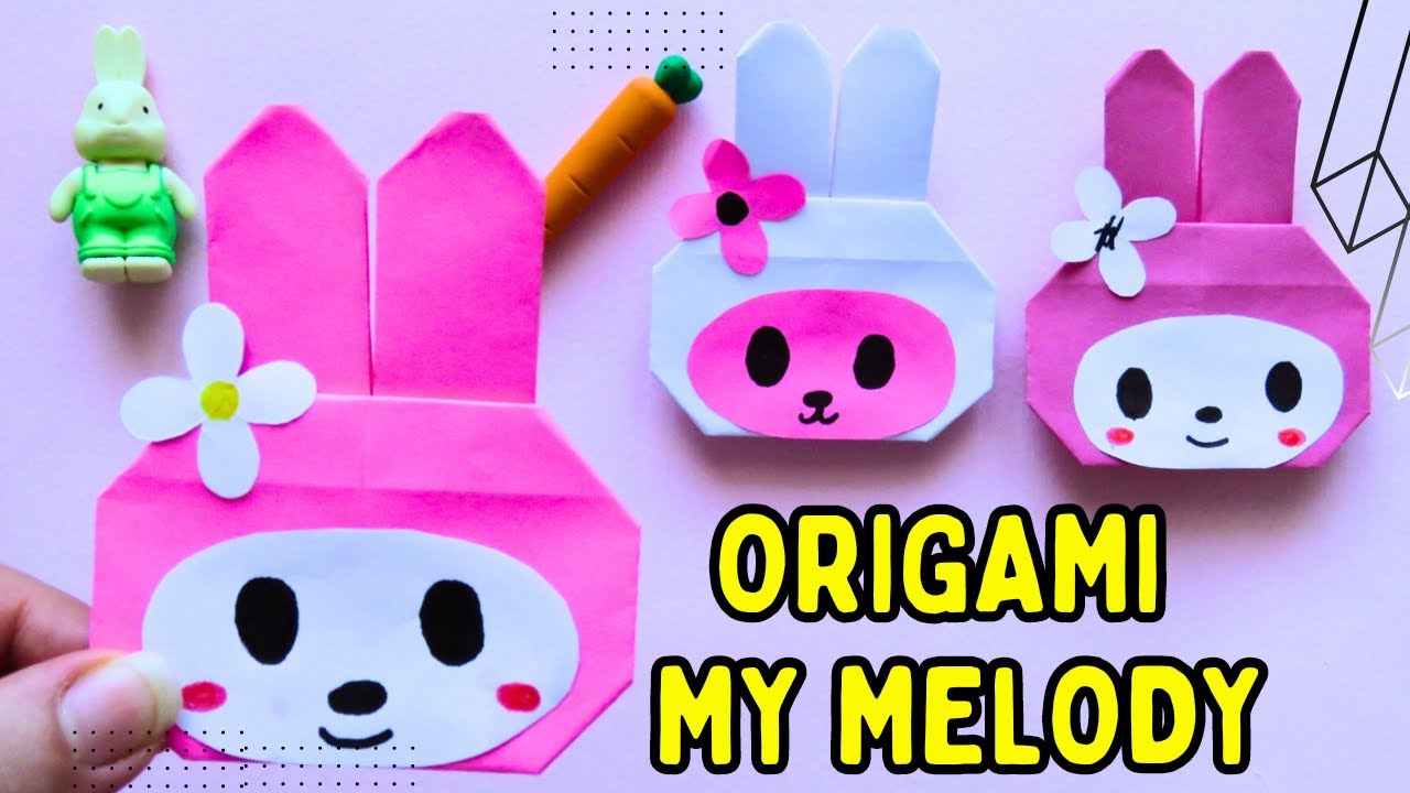 Origami how to make my melody/my melody origami easy - YouTube