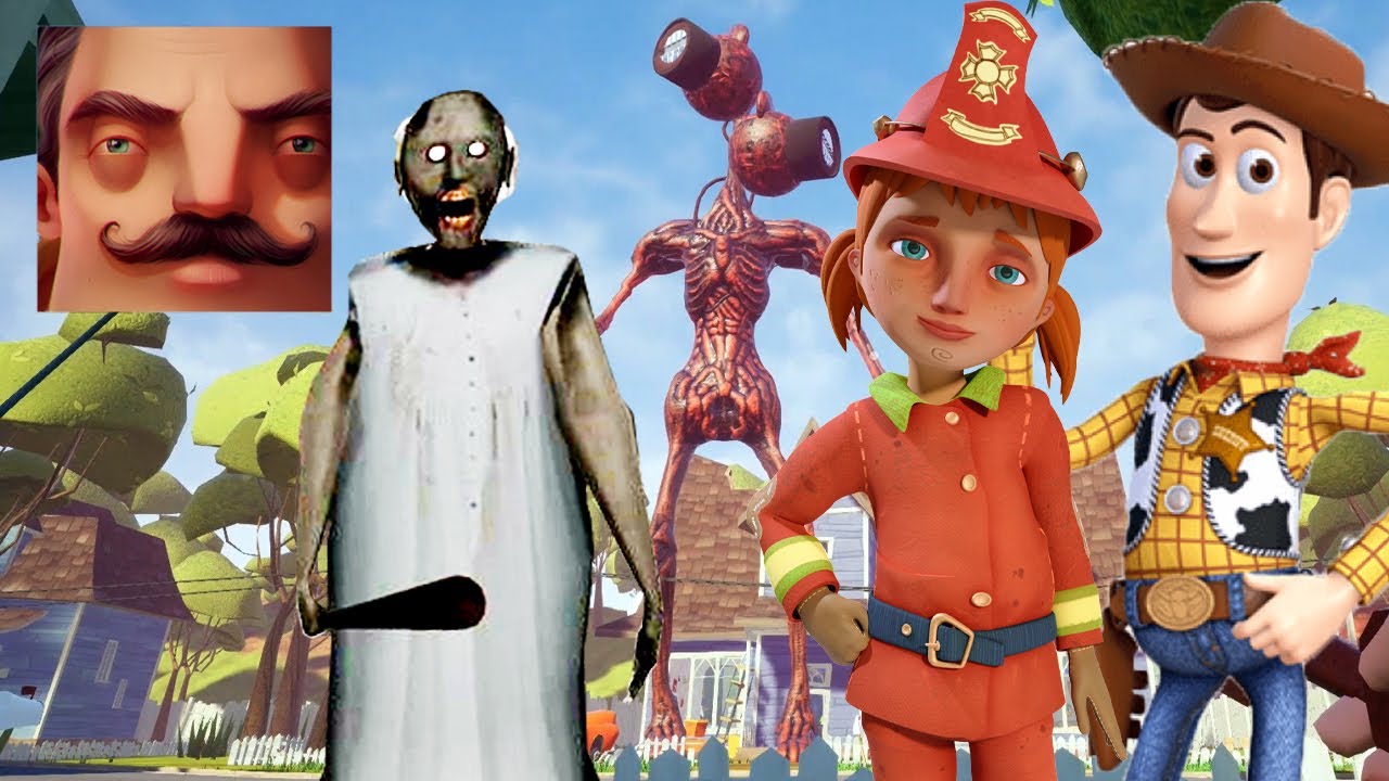 Hello Neighbor - My New Neighbor Woody Granny Mya Fire Siren Head Final ...
