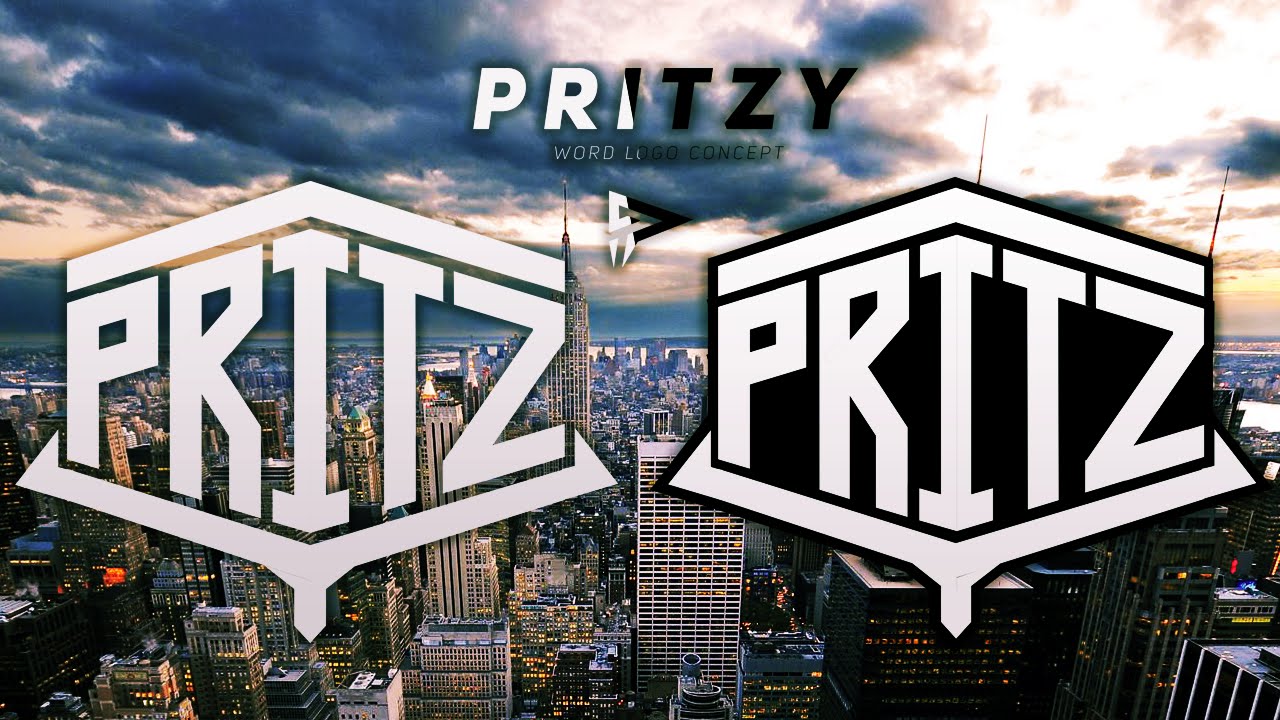 Pritzy Word Logo Concept (work in progress) | SpeedArt - YouTube