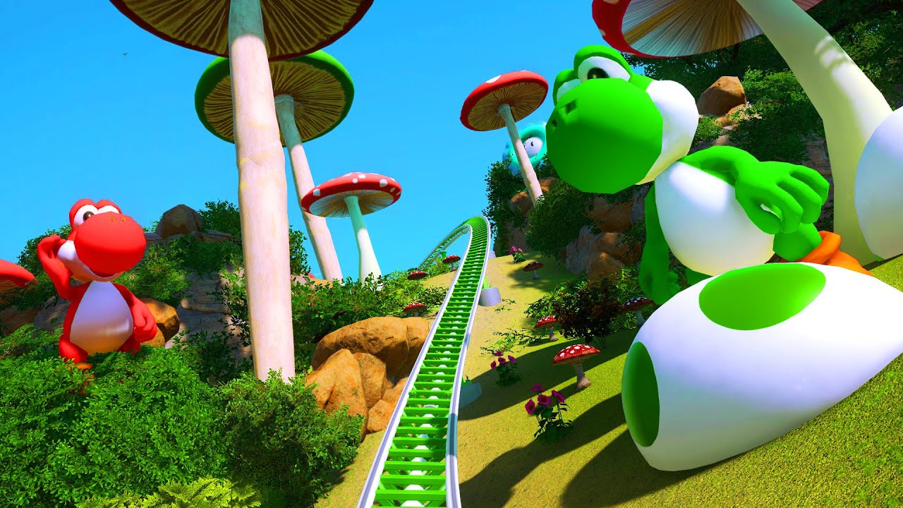 YOSHI'S Wild Roller Coaster Ride In Mario World! (POV) - YouTube