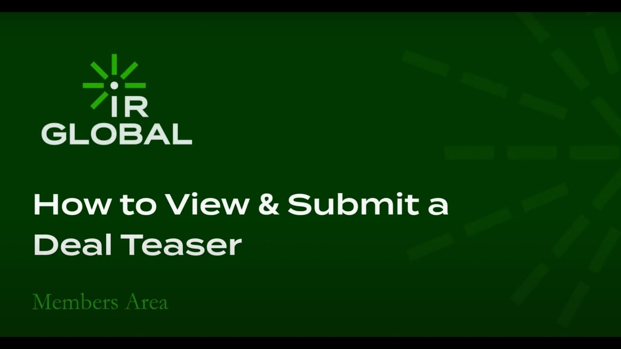 How To View & Submit Deal Teasers | Member Area - YouTube