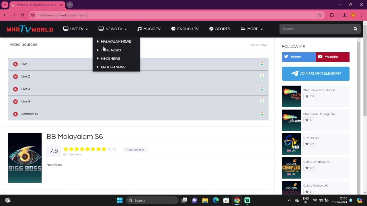 BB6 MALAYALAM LIVE - YouTube