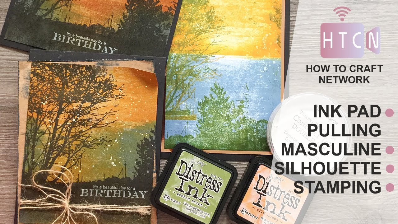 HOW TO - INK SWIPING TECHNIQUES - SILHOUETTE STAMPING - SUNSET ...