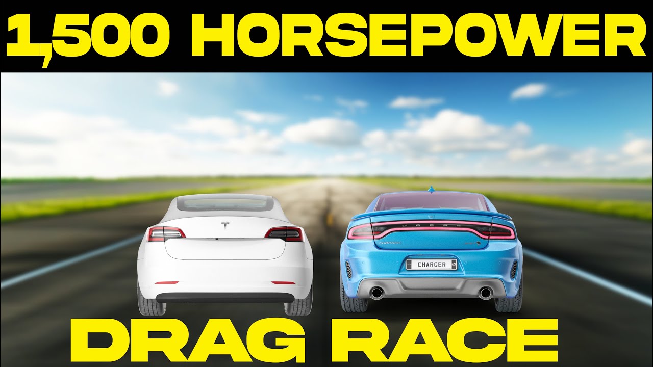 2023 Dodge Hellcat vs Tesla Model 3 Performance Drag Race - YouTube