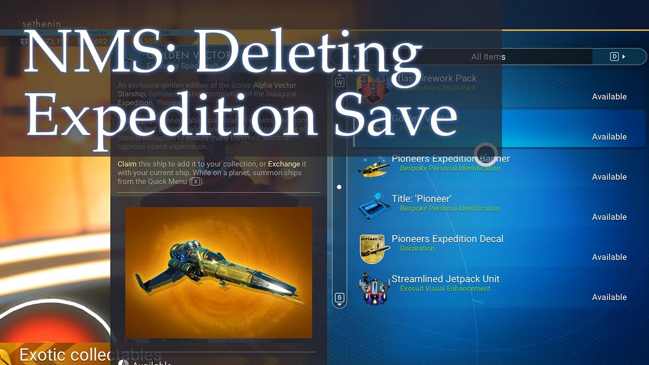 NMS: Is it safe to delete the expedition save file? - YouTube