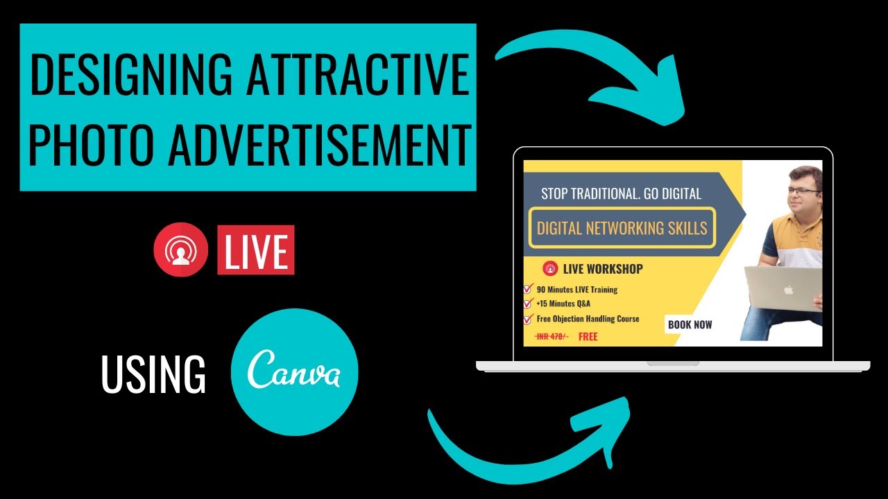 Designing an attractive photo advertisement using Canva (Live) - YouTube
