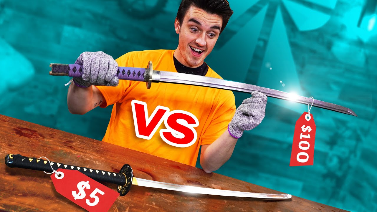 $5 vs $100 Sword Challenge! - YouTube