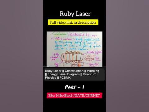 Part - 1 || Ruby Laser || Construction || Working || Energy Level ...