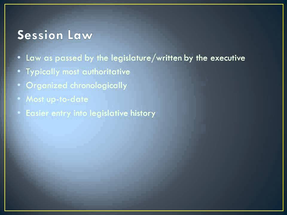Session Law v Codified Law Becka Rich - YouTube