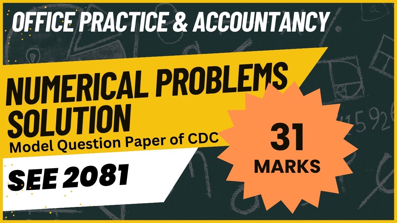 SEE Accounts Numerical Answers | CDC Model Paper Numericals Solved - YouTube