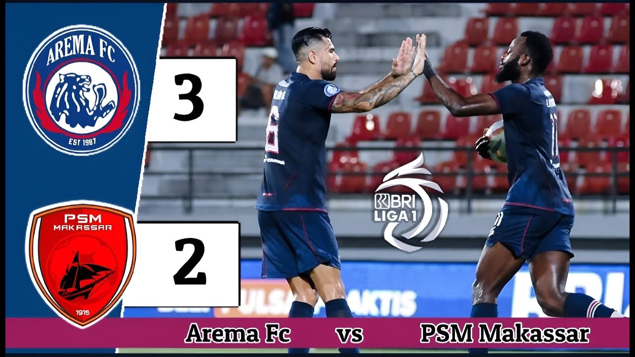 AREMA FC VS PSM MAKASSAR, rangkuman hasil Pertandingan BRI liga 1 Pekan ...