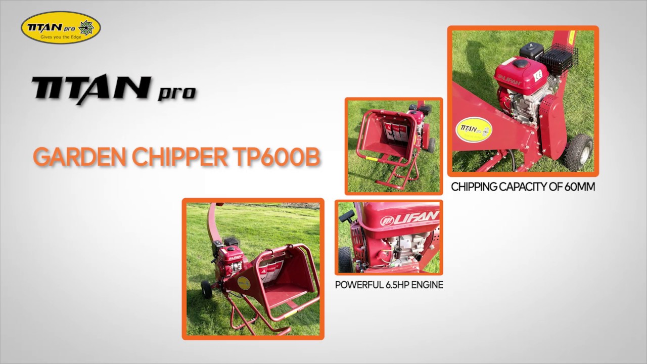 Garden Wood Chipper - Petrol Branch Chipper - TP600B from Titan Pro ...