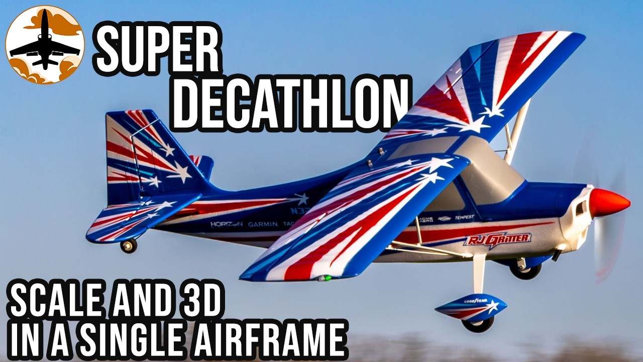 The Airshow MONSTER - E-flite Super Decathlon 1.2m - YouTube