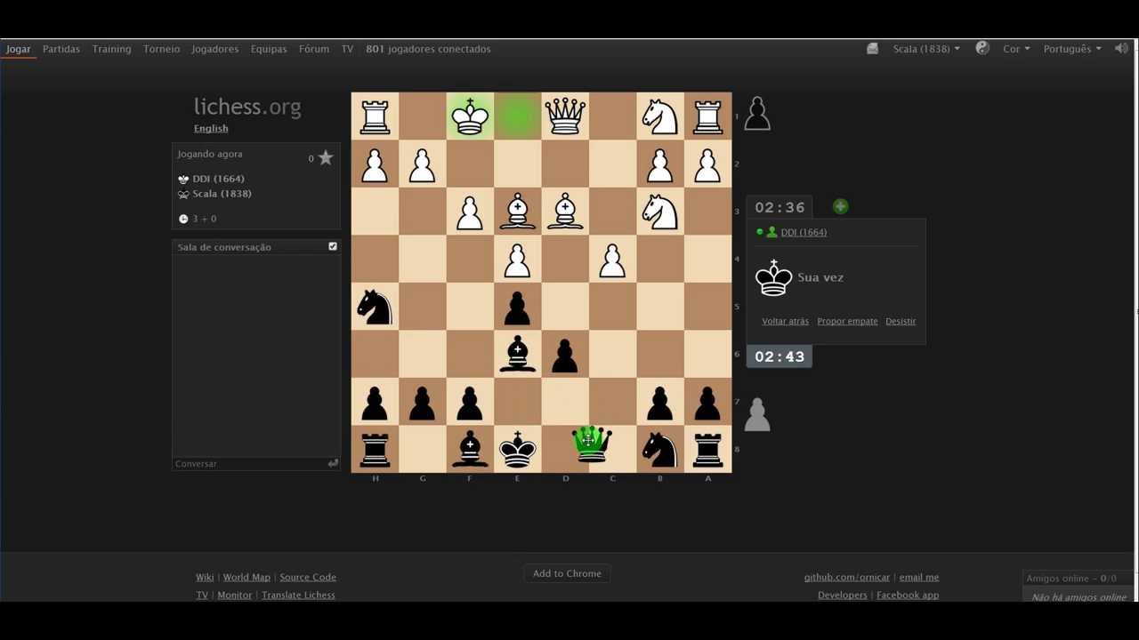 #1 - Me playing with black at Lichess.org (3+0 minutes) - YouTube