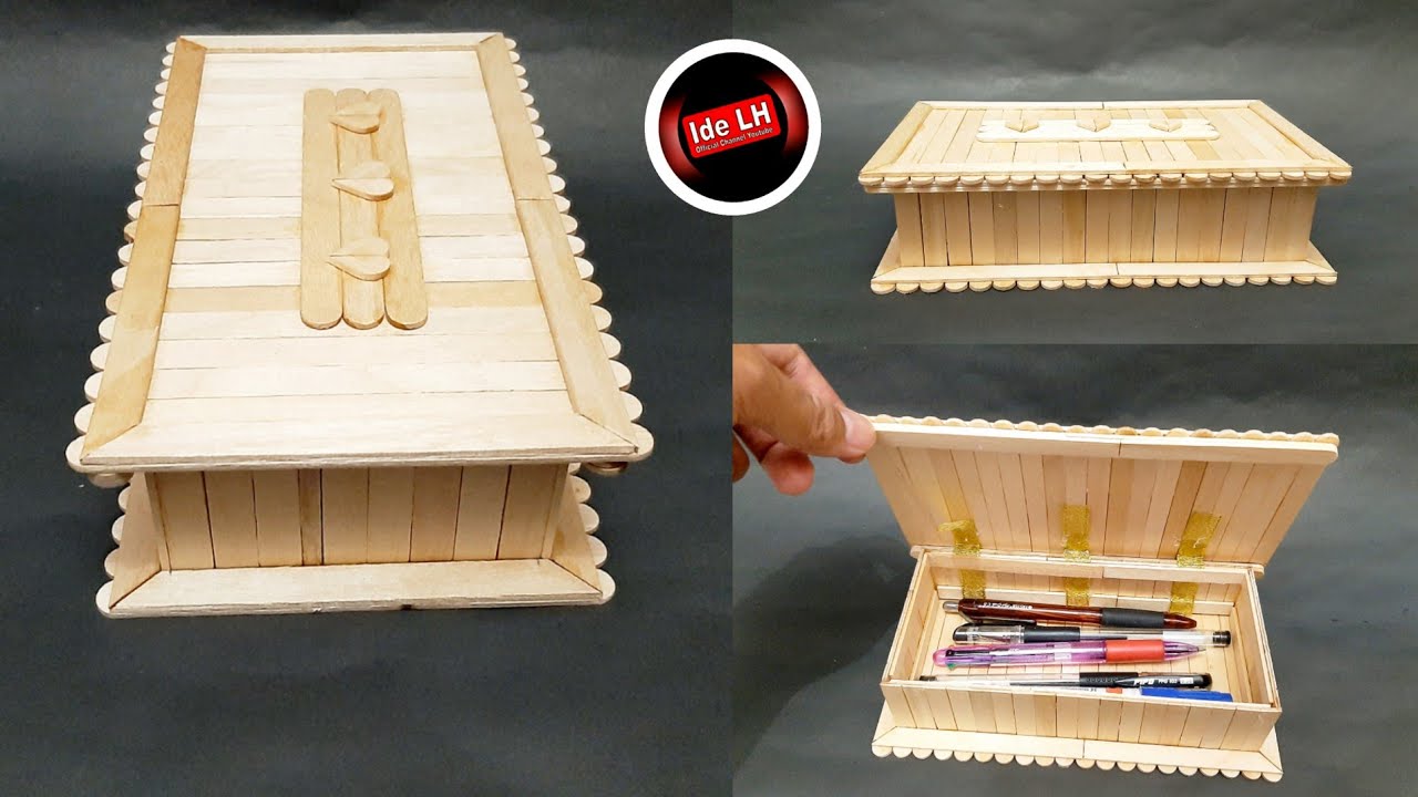 Membuat Tempat Pensil dari Stik Es Krim | Popsicle Stick | Ide Kreatif ...