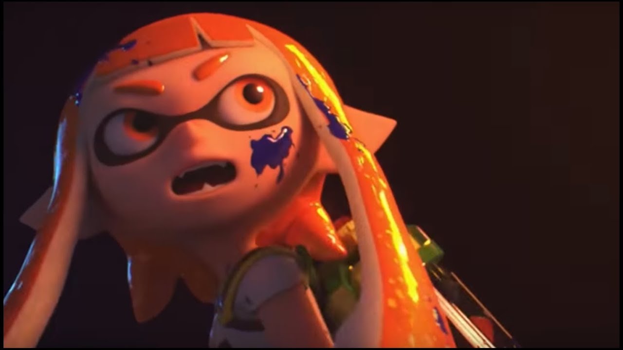 Draw inkling from Splatoon with an over exaggerated shocked expression ...