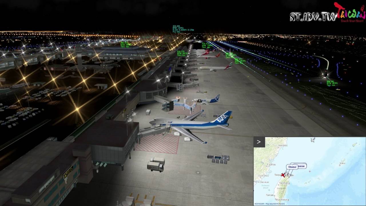Taiwan Taoyuan International Airport (TPE / RCTP) X-PLANE 10 Live HD ...
