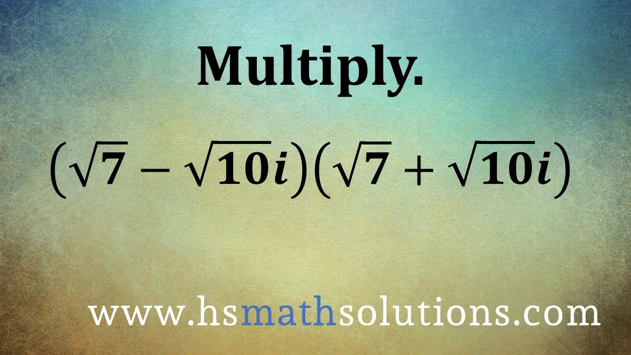Multiplying Complex Numbers (Example) - YouTube