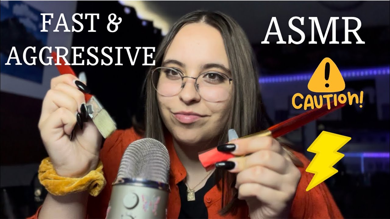 Fast And Aggressive Mic Brushing Asmr No Talking Super Intense 1 Hour ⚠️⚡