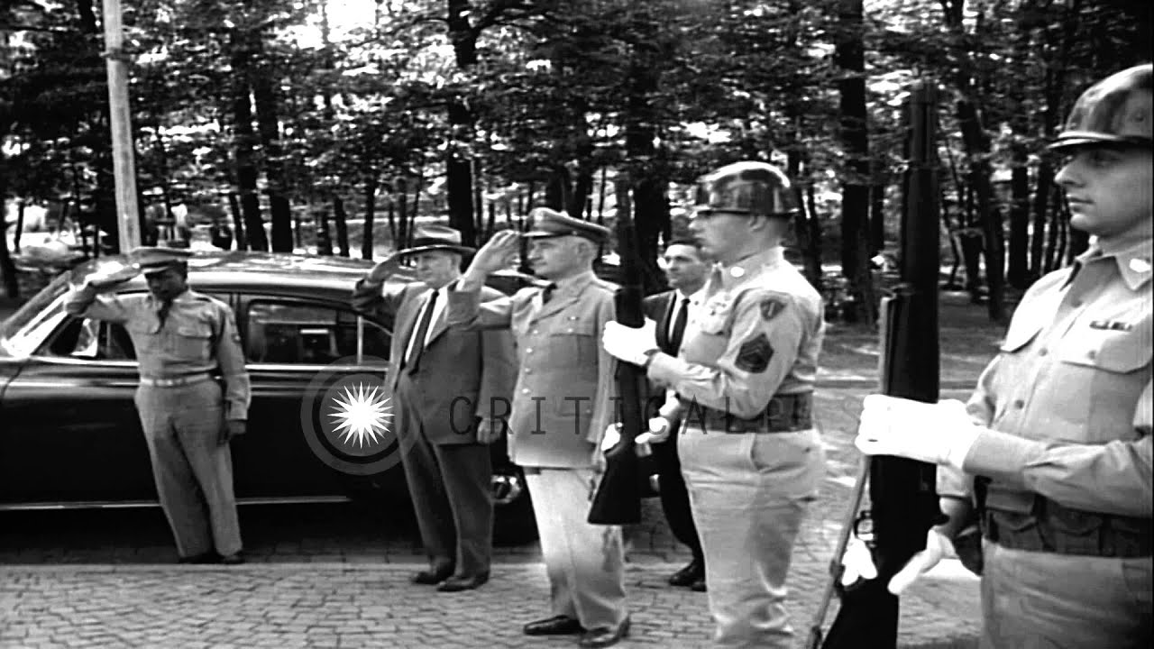 US Senator B Russell along with General Miles J Reber in Heidelberg ...