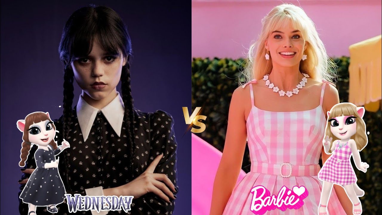 My Talking Angela 2 || Barbie 💖 VS Wednesday Addams 🖤 makeover 💄💄 by My ...
