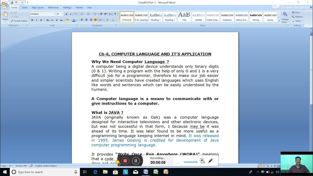 Date-12/4/2021. Class-8. Computer Applications. Ch-1, Computer Language And It's Applications ...