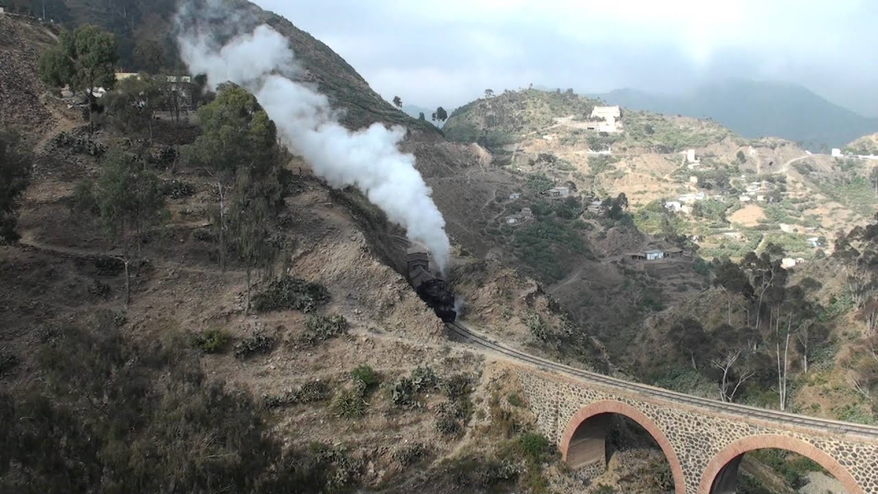 Eritrea - Mallet tank engine on traditional freight - YouTube