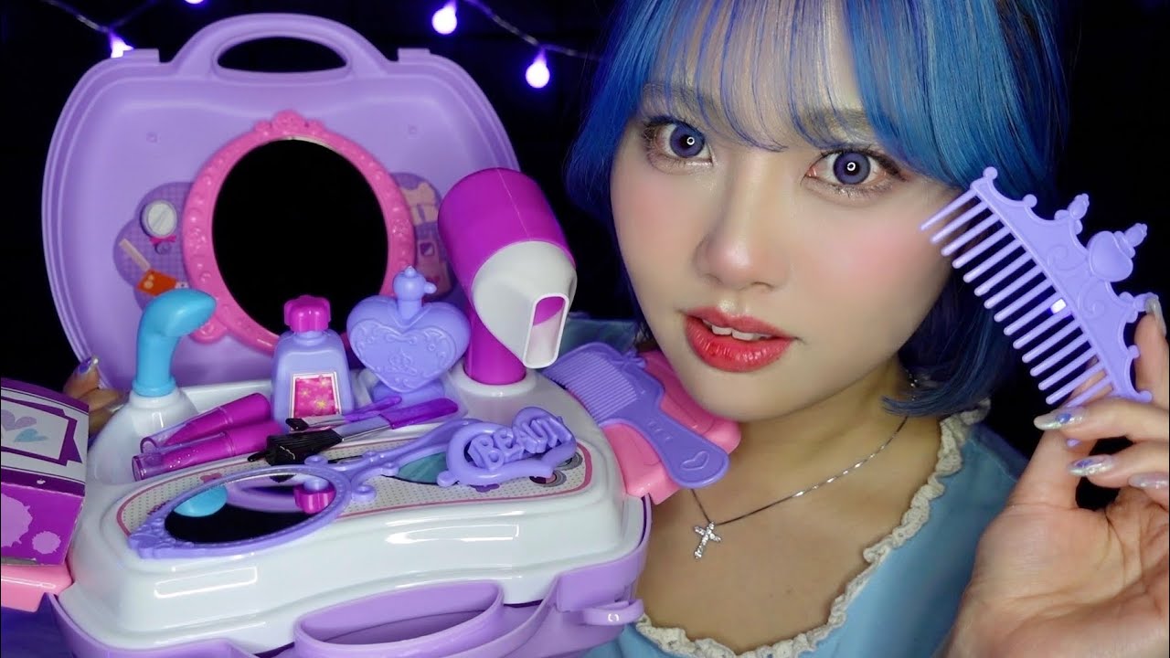 【ASMR】プリンセスメイクアップサロンへようこそ💄🦄💜｜Make-up Roleplay - YouTube
