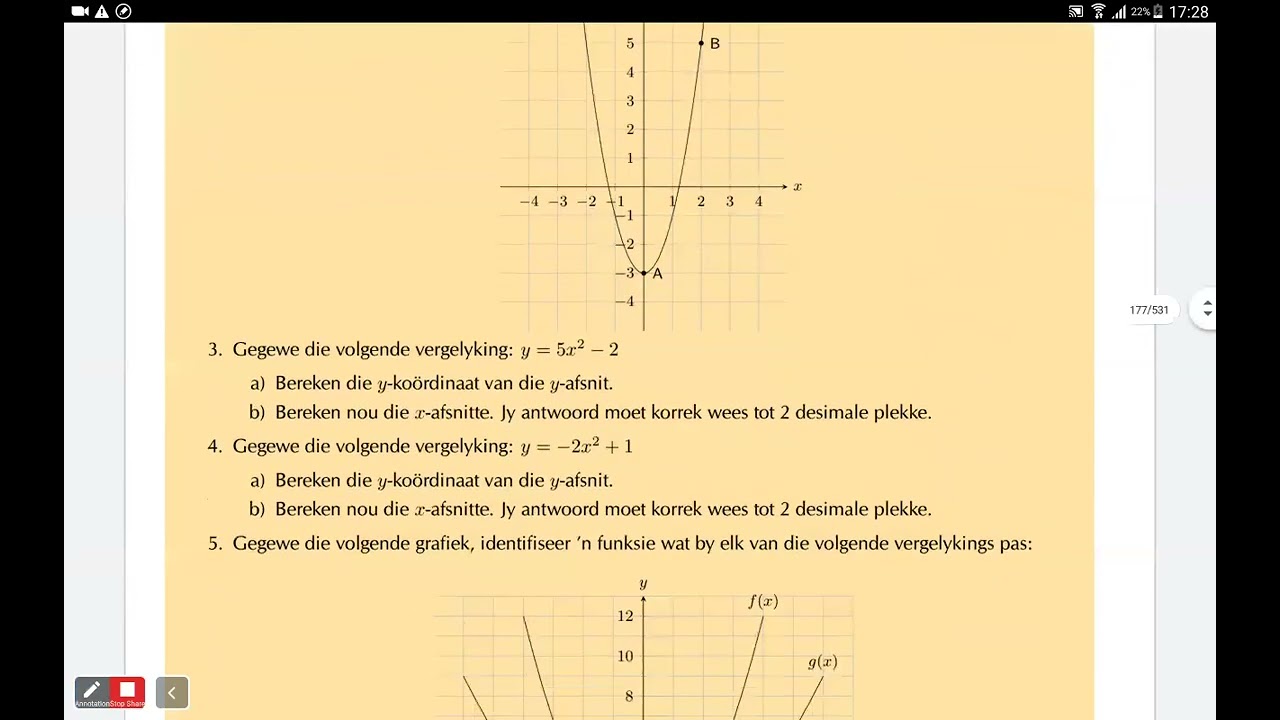 Wiskunde in Afrikaans - Graad 10 - Funksies en Grafieke deel 10 ...