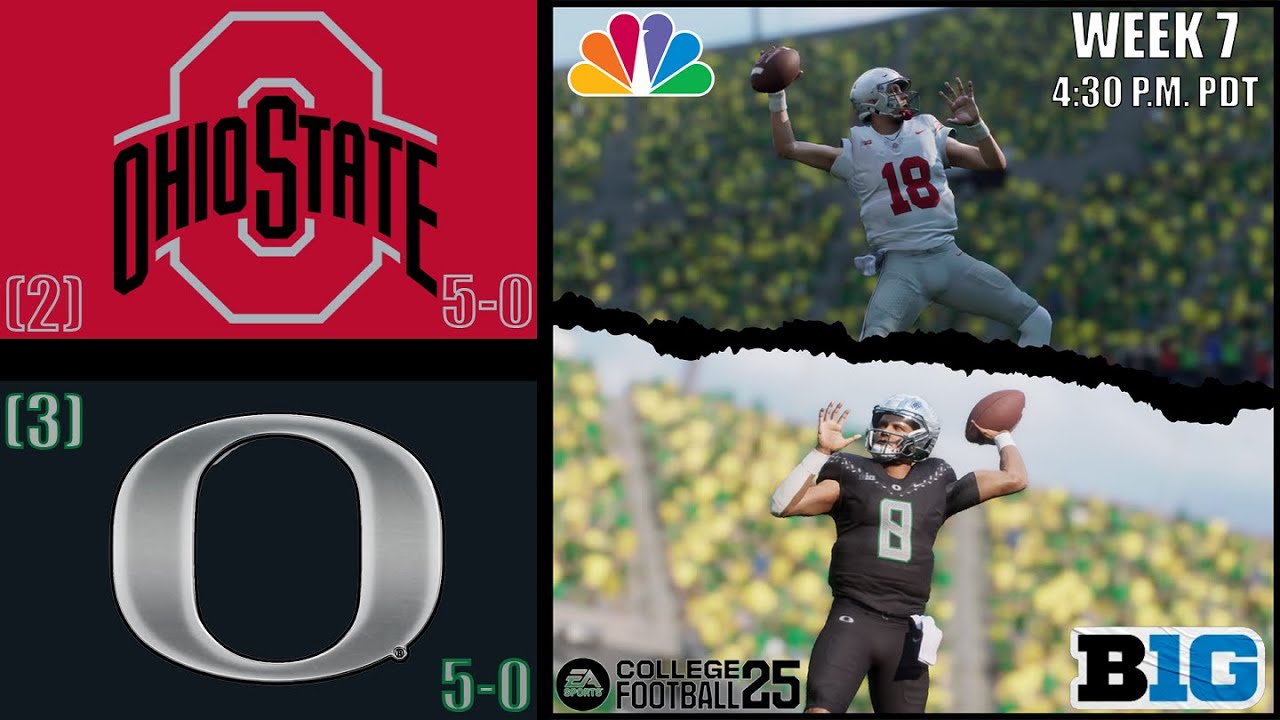 (2) Ohio State vs. (3) Oregon | Week 7 Simulation | College Football 25 ...