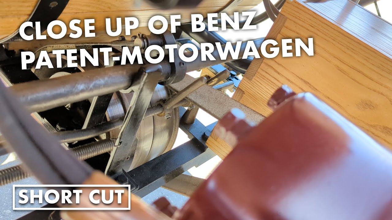 Close up of the single cylinder engine 1886 Benz Patent-Motorwagen ...