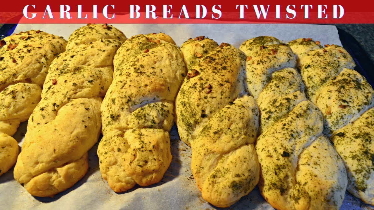 Garlic bread recipe without eggs. Twisted garlic bread. Dinner bread ...