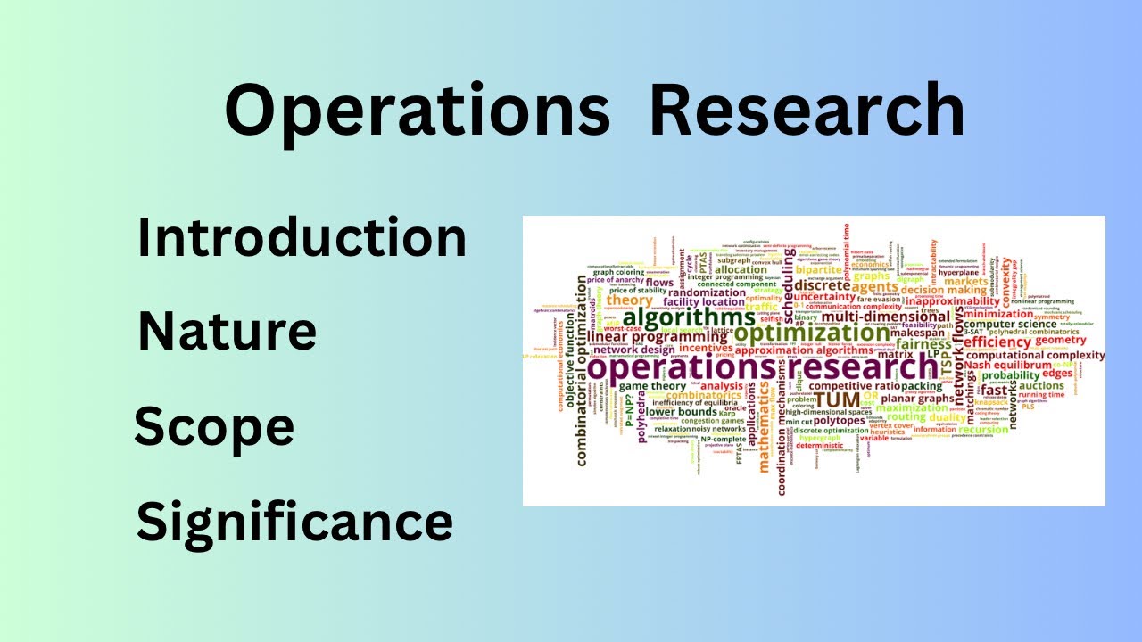 Operations Research - Introduction, Nature, Scope, Significance - YouTube