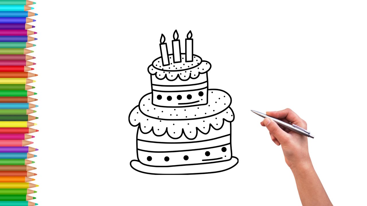 How to Draw Cake l Came Drawing l Drawing for Kids l Painting Cake l ...