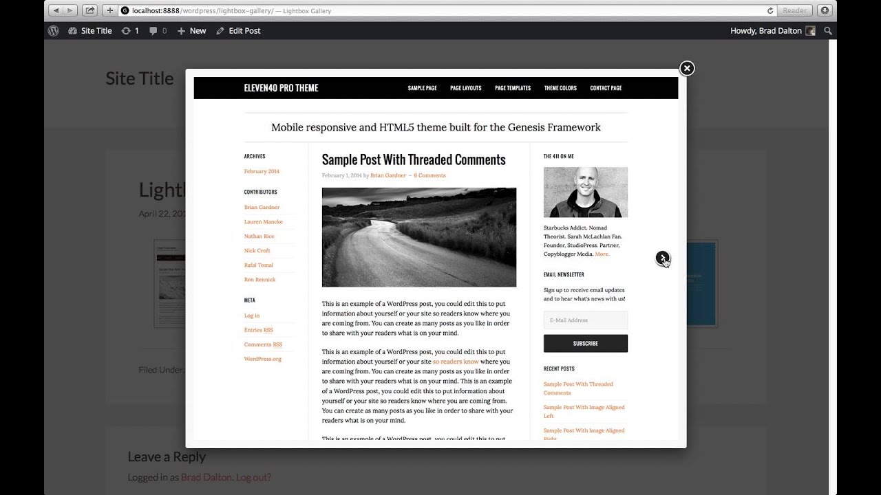 Genesis Sample Child Theme with Fancybox for Galleries - YouTube