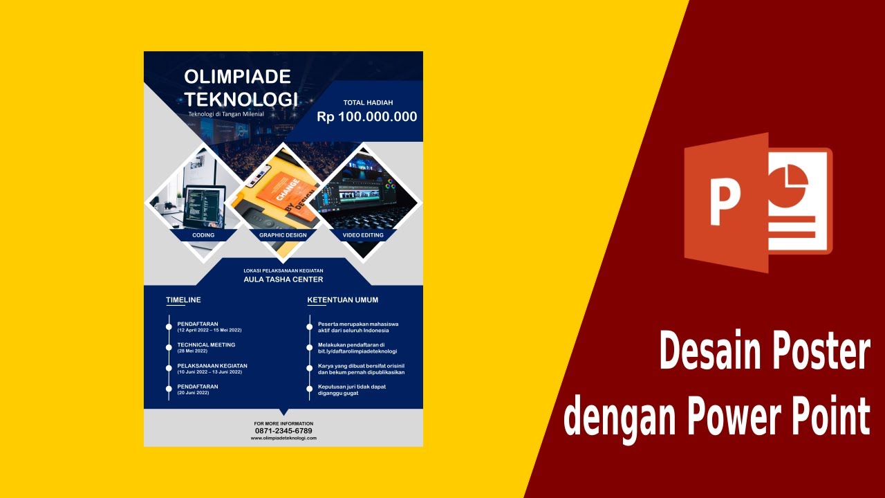 Desain Poster (Pamflet) menggunakan Microsoft Power Point | Tutorial #9 ...
