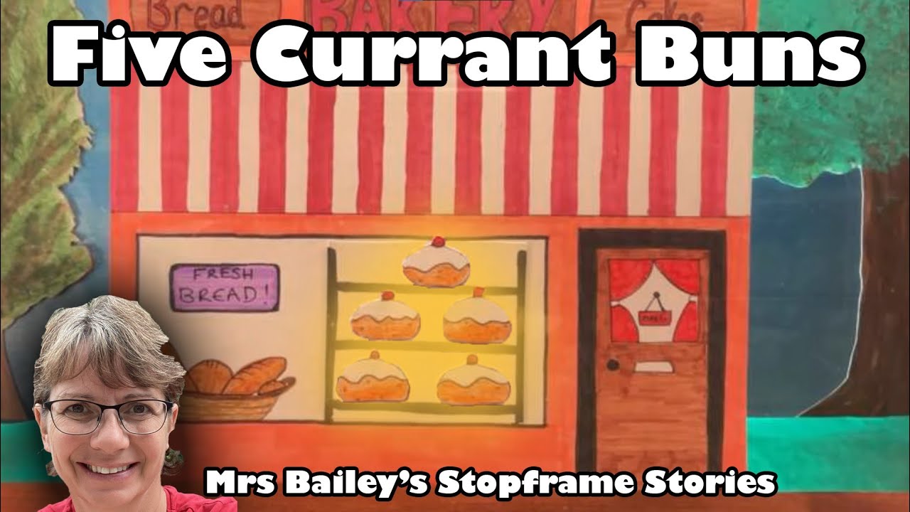 Five Currant Buns. Nursery rhyme. Counting song. Stopframe animation ...