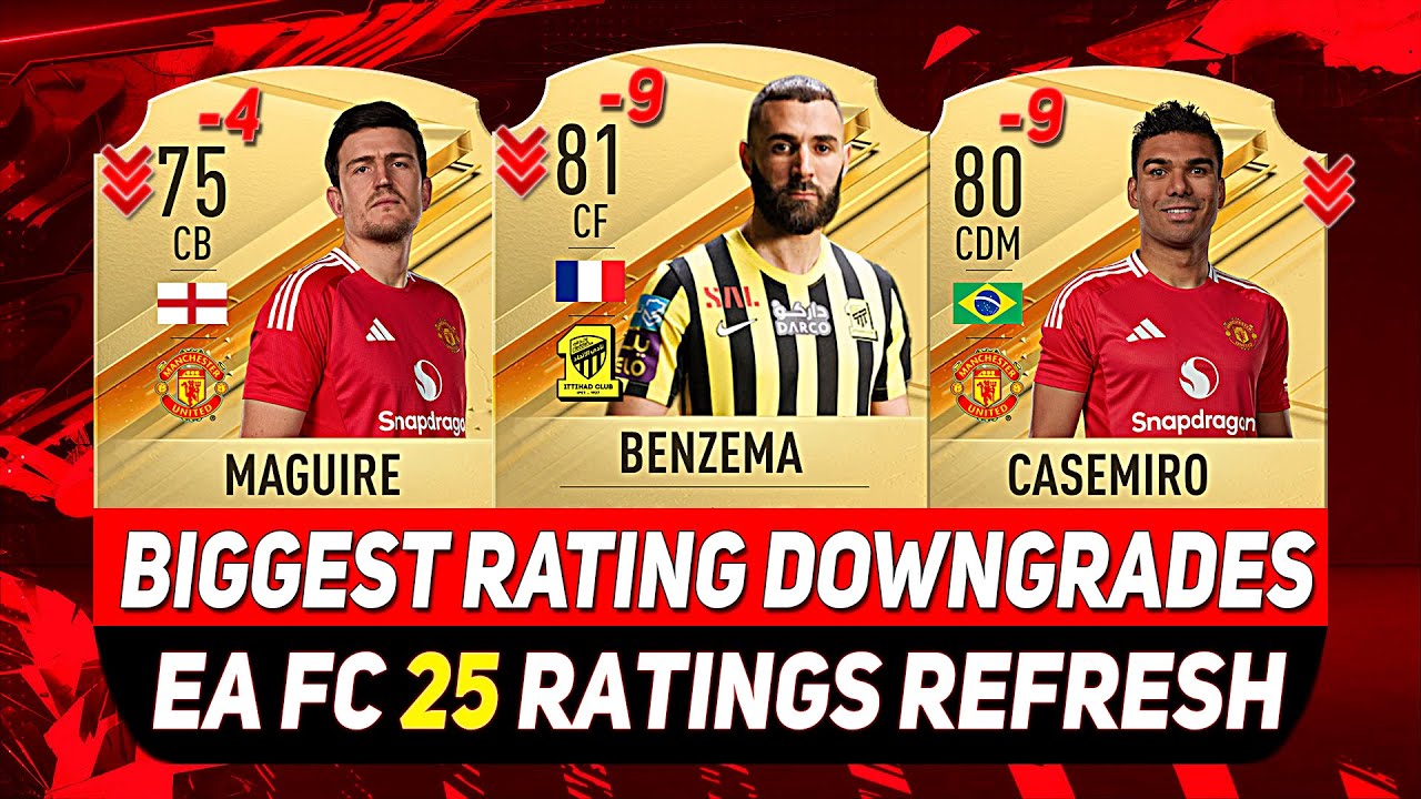 BIGGEST RATING DOWNGRADES in EA FC 25!😢💔 ft. BENZEMA, CASEMIRO, MAGUIRE ...