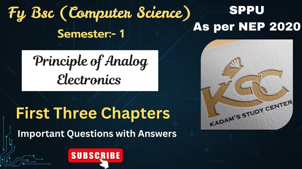 Fy BCS || Sem 1 || Analog Electronics || First Three Chapters ...