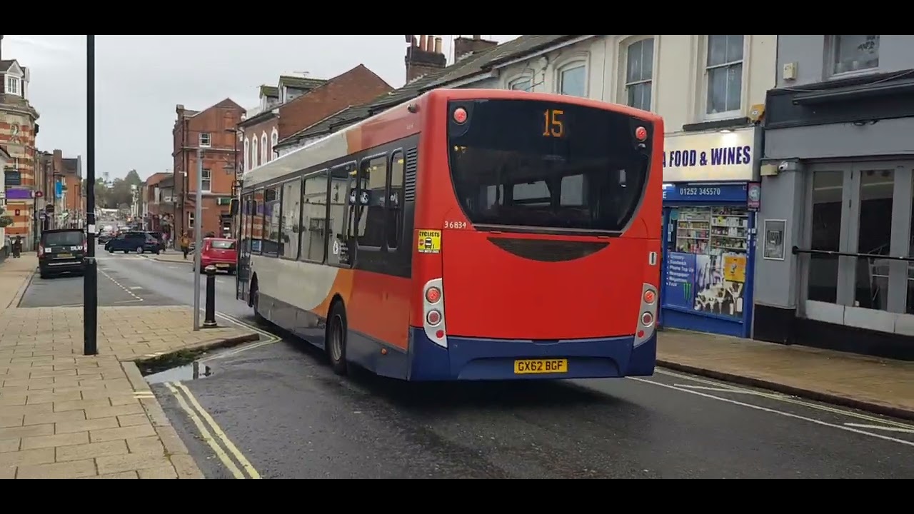 Here is the stagecoach bus 36834 on the number 15 in Aldershot Saturday ...