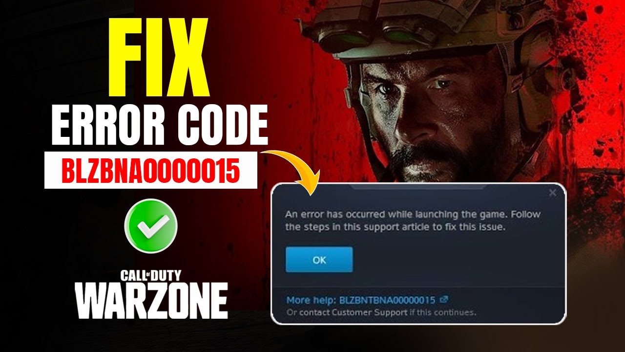 How to Fix Call of Duty Warzone Error BLZBNTBNA00000015 Warzone on PC ...