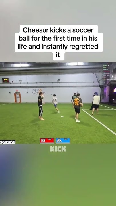 Cheesur kicks a soccer ball for the first time in his life and ...