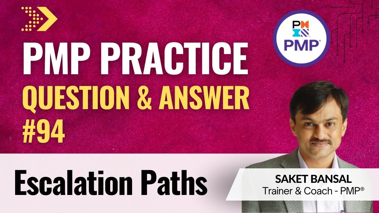 PMP Exam Practice Question and Answer #94 - Escalation Paths - YouTube