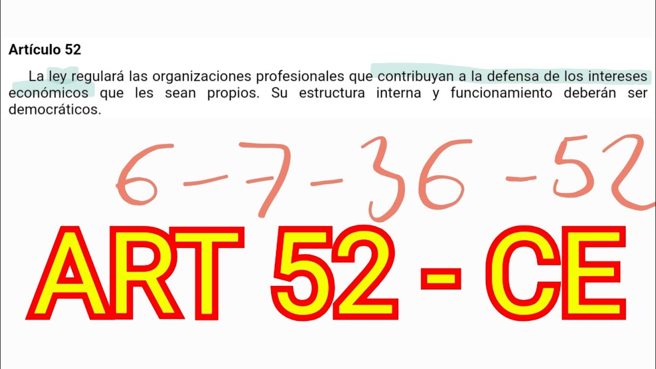 ARTÍCULO 52 - Constitución Española - Organizaciones Profesionales ...