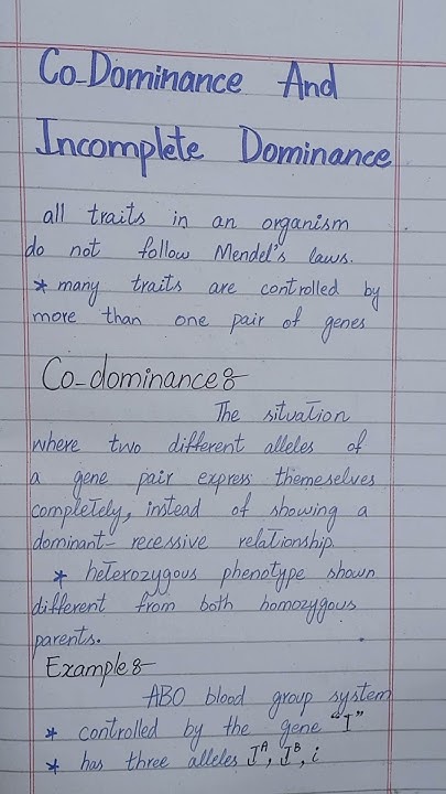 Understanding Codominance and Incomplete Dominance: Exploring Non ...