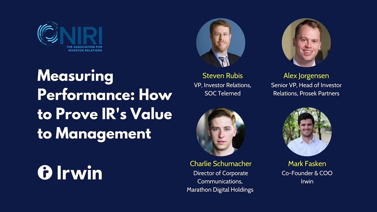 Measuring Performance: How to Prove IR's Value to Management Webinar ...