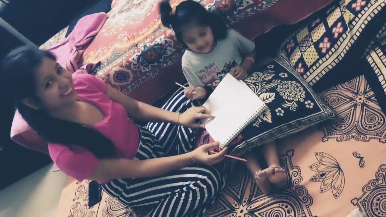 Mumma Teaching me How to be in Limit 😊😄.. I mean how to Write within ...