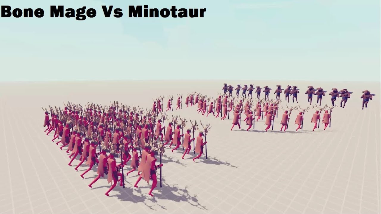 85x Bone Mage Vs 15x Minotaur TABS Totally Accurate Battle Simulator ...