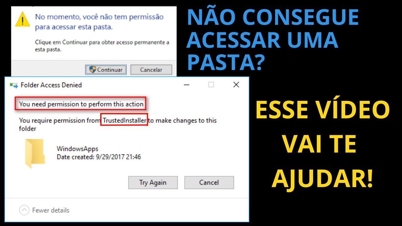 Permissão de TrustedInstaller - YouTube