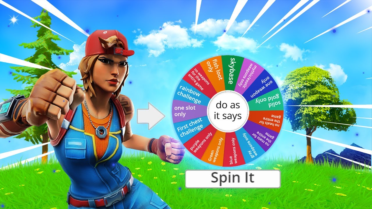 Fortnite wheel of random challenges - YouTube